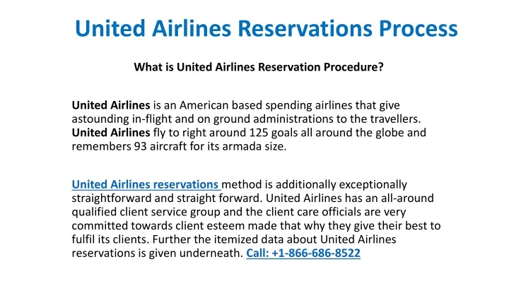PPT - (866) 686-8522 United Airlines Reservation Official Site Phone ...