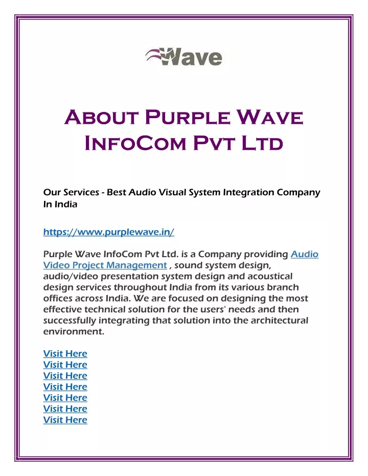 PPT - About Purple Wave InfoCom Pvt Ltd PowerPoint Presentation, free ...