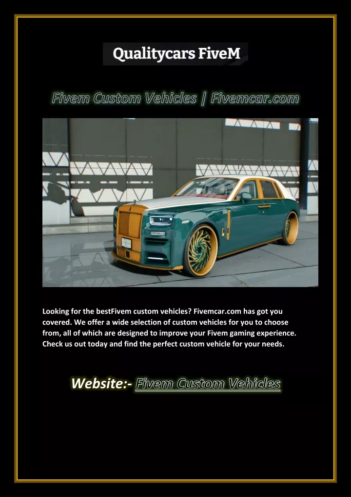 PPT - Fivem Custom Vehicles Fivemcar PowerPoint Presentation, free ...