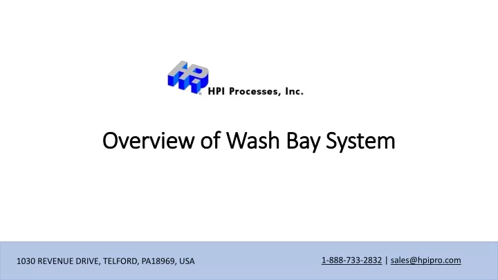 PPT - Overview of Wash Bay System PowerPoint Presentation, free ...