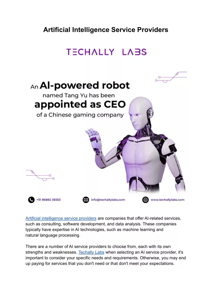 PPT - Artificial Intelligence Service Providers PowerPoint Presentation ... PPT - Artificial Intelligence Service Providers PowerPoint Presentation ...