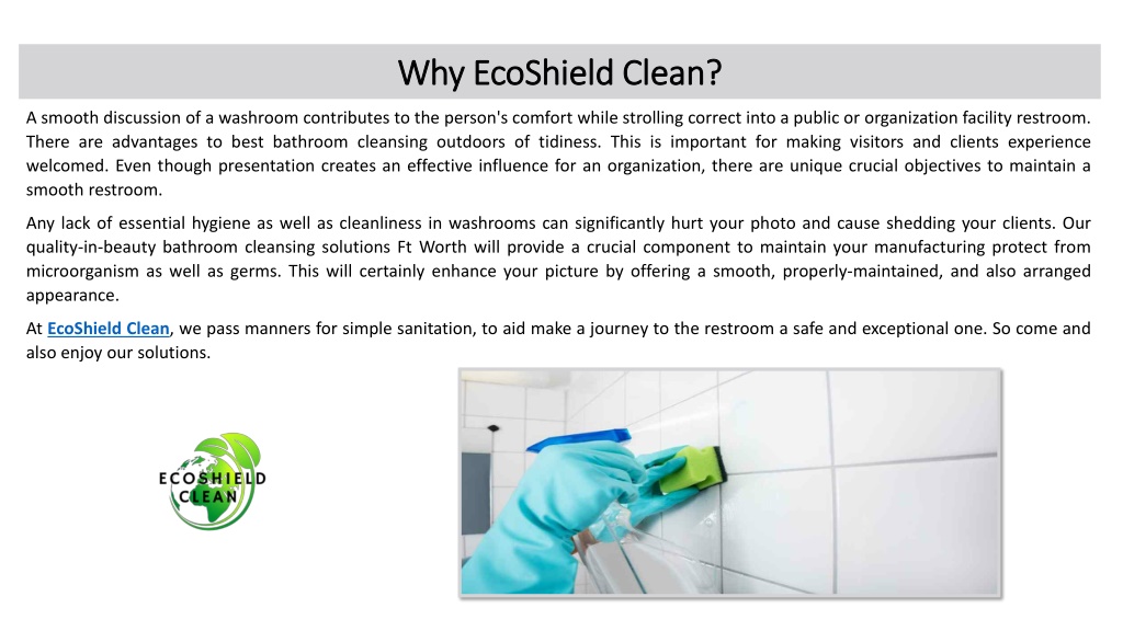 PPT - EMPLOY OUR UN-MATCHED RESTROOM CLEANING SERVICES FORT WORTH TODAY! PowerPoint Presentation ...