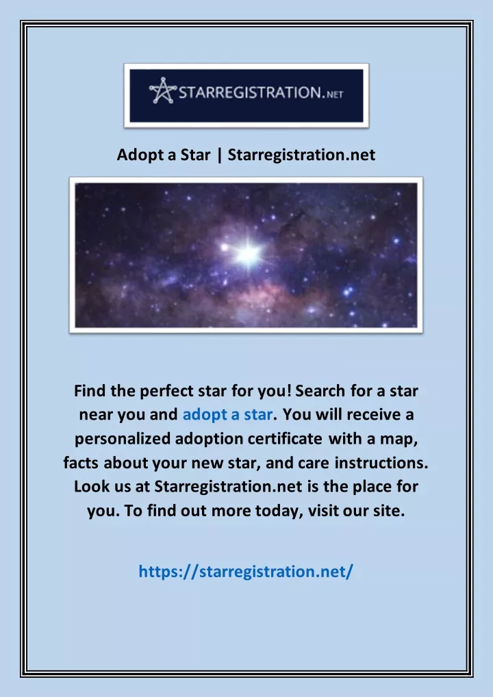 PPT - Adopt a Star | Starregistration.net PowerPoint Presentation, free ...