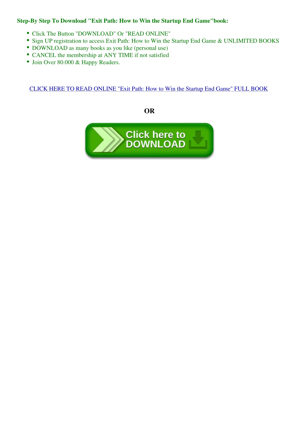 PPT - DOWNLOAD Exit Path How to Win the Startup End Game eBook PDF ... PPT - DOWNLOAD Exit Path How to Win the Startup End Game eBook PDF ...