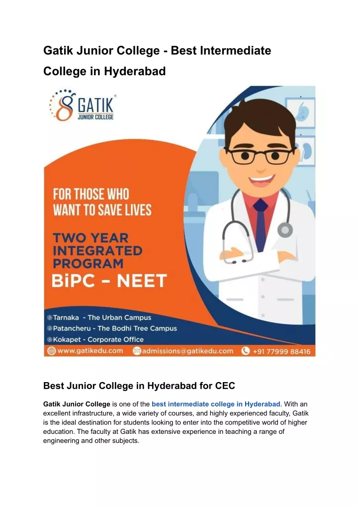 PPT - Gatik Junior College - Best Intermediate College in Hyderabad ...