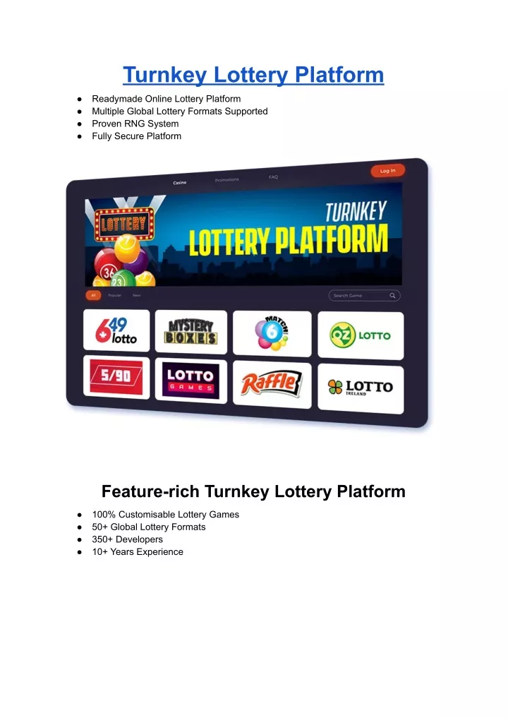 PPT - Turnkey Lottery Platform PowerPoint Presentation, free download ...