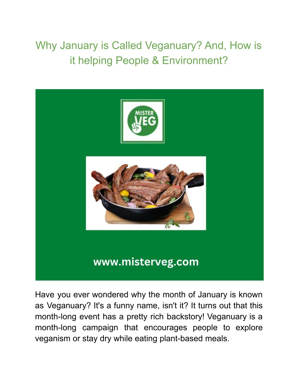 PPT - Why January is Called Veganuary? And, How is it helping People ...