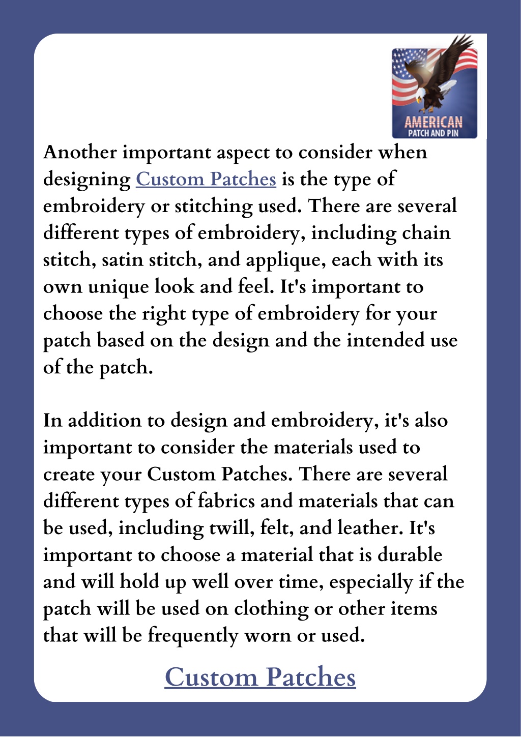 PPT - Custom Patches – A Guide to Designing Your Own Unique Patches ...