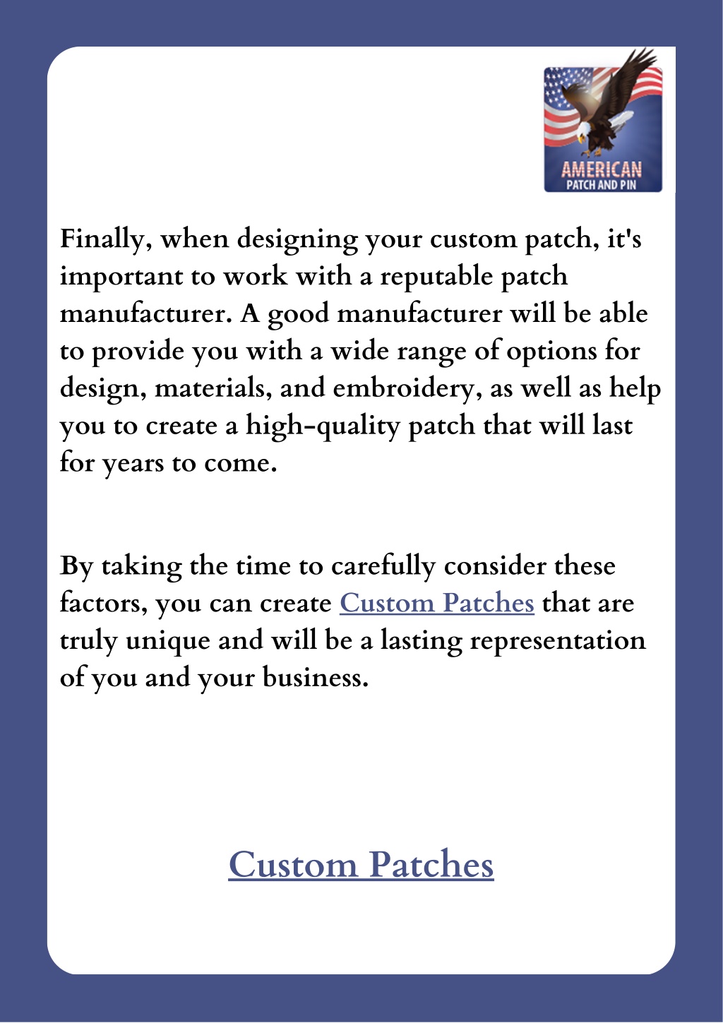 PPT - Custom Patches – A Guide to Designing Your Own Unique Patches ...