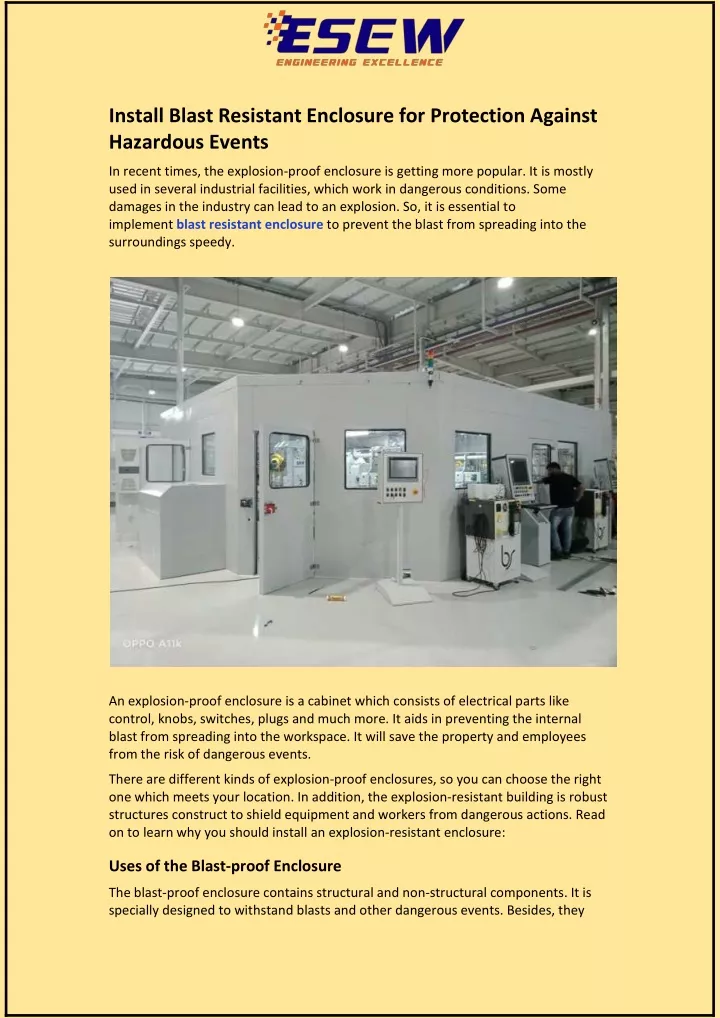 PPT - Install Blast Resistant Enclosure for Protection Against ...