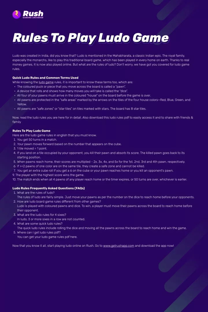 PPT - Rules to Play Ludo Game PowerPoint Presentation, free download ...