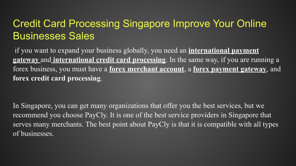 PPT - Credit Card Processing Singapore Improve Your Online Businesses ...