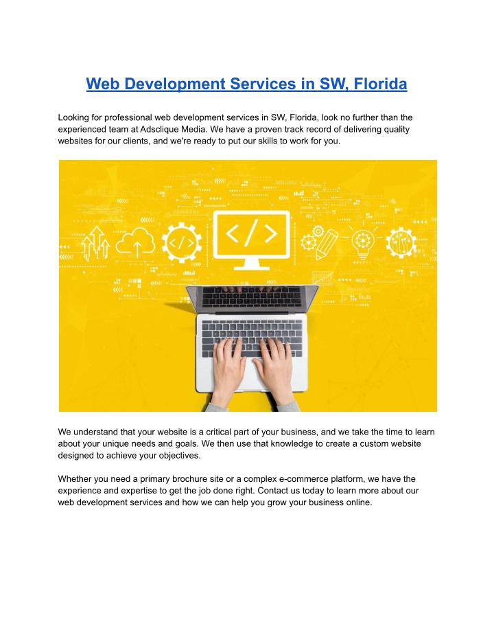 PPT - Web Development Services in SW, Florida PowerPoint Presentation, free download - ID:11896616