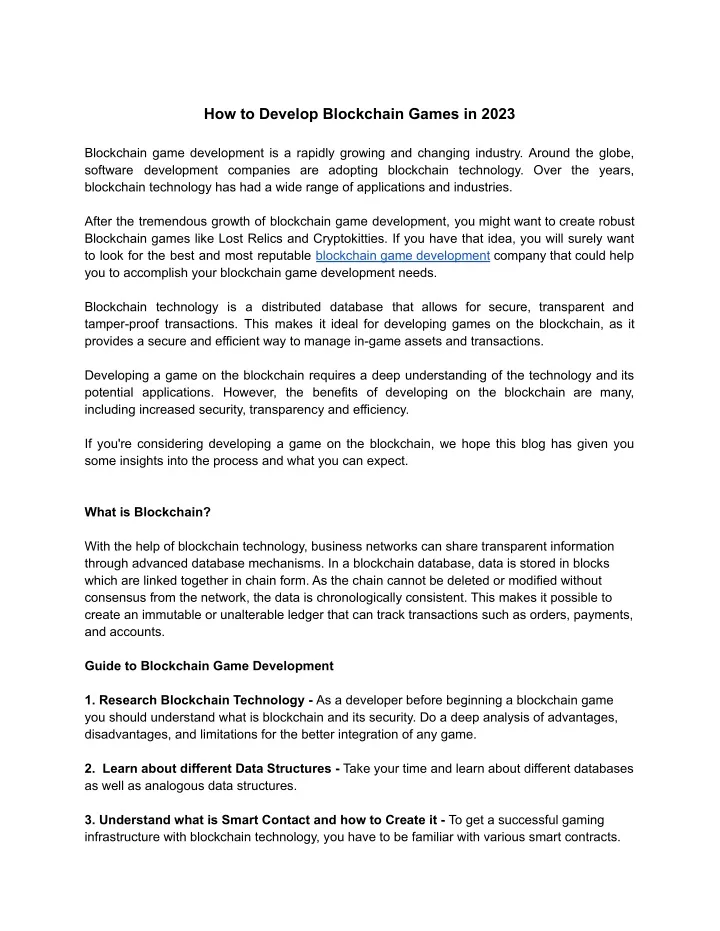 Ppt How To Develop Blockchain Games In 2023 Powerpoint Presentation
