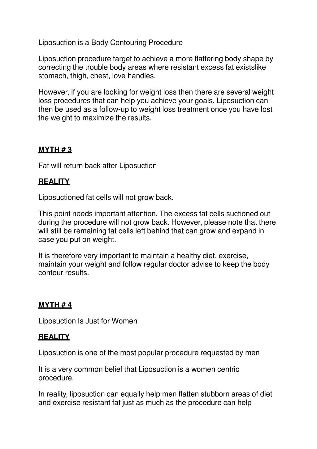 PPT - Some Myths And Facts About Liposuction Simplify By Dr. Sachin ...