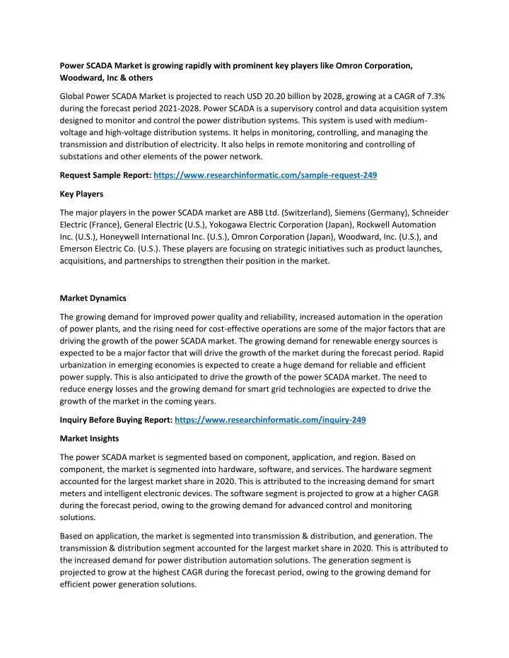 PPT - Power SCADA Market size, share, growth analysis PowerPoint ... PPT - Power SCADA Market size, share, growth analysis PowerPoint ...