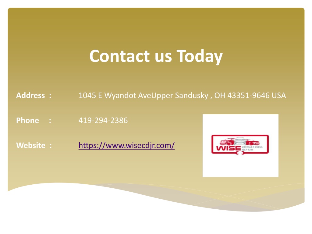 PPT - Top Chrysler Dealerships in Ohio - WiseChrysler Dodge Jeep RAM ...