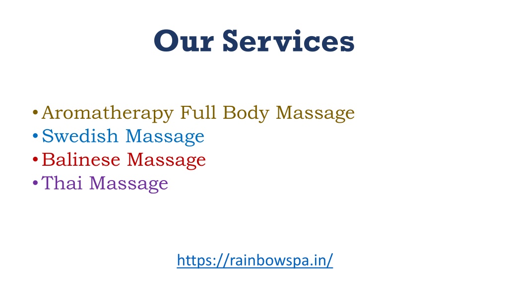 PPT - Aromatherapy full body massage - Rainbow spa PowerPoint ...