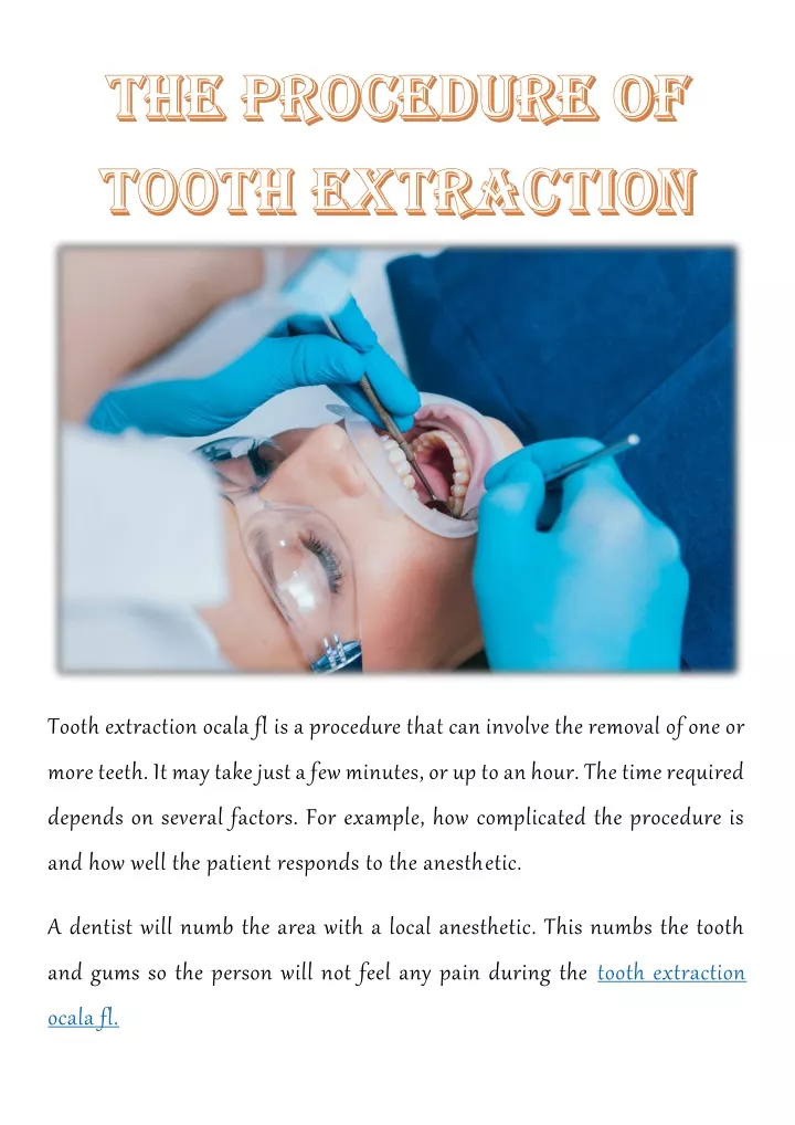 PPT - The Procedure of Tooth Extraction PowerPoint Presentation, free ...