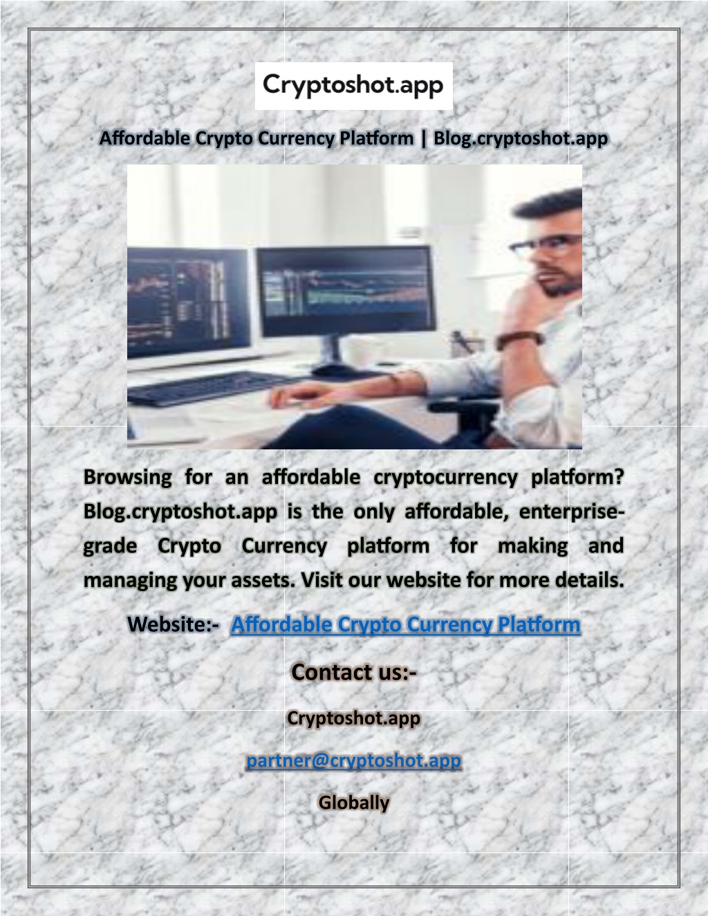 PPT - Affordable Crypto Currency Platform | Blog.cryptoshot.app PowerPoint Presentation - ID ...