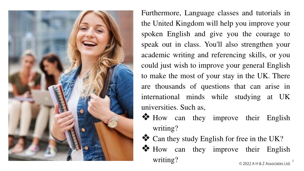 PPT - Improve Your English at UK Universities | AHZ Associates ...