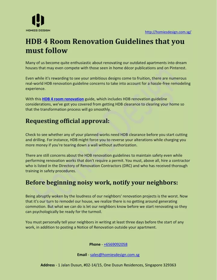 PPT - Know HDB 4 Room Renovation Guidelines that You Must Follow ...