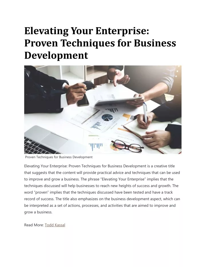 PPT - Proven Techniques for Business Development PowerPoint ...