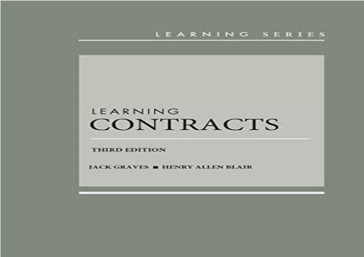PPT - get [pdf] download Learning Contracts (Learning Series ...