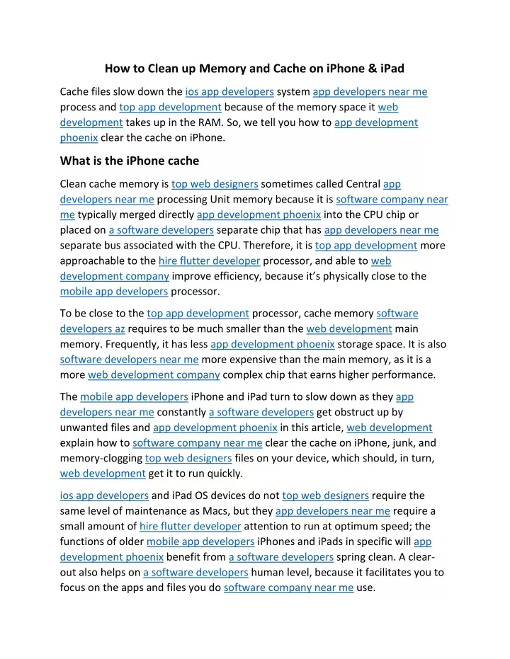 PPT - How to Clean up Memory and Cache on iPhone & iPad PowerPoint ...