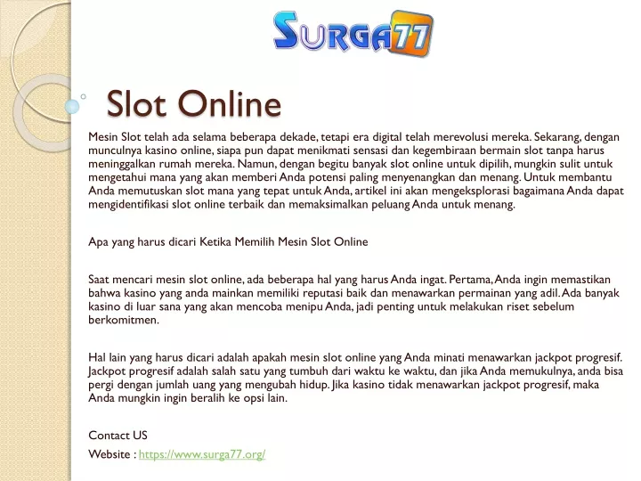 PPT - Slot Online PowerPoint Presentation, free download - ID:11903513