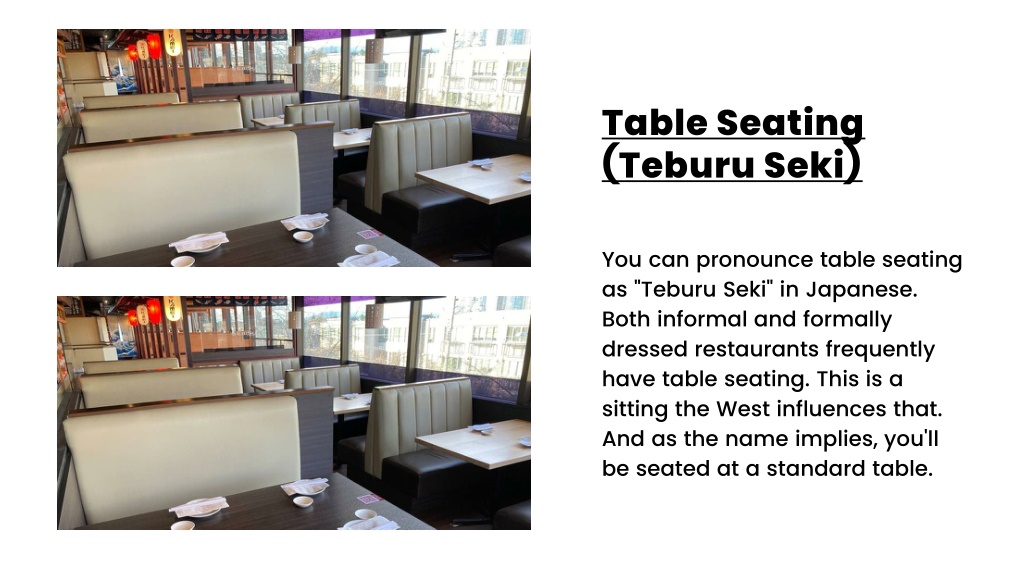 PPT - Best Seating arrangement at Sushi Restaurant in Vancouver ...