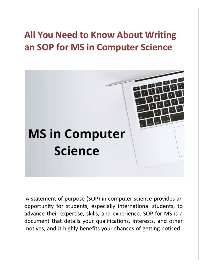 PPT - All You Need to Know About Writing an SOP for MS in Computer ...