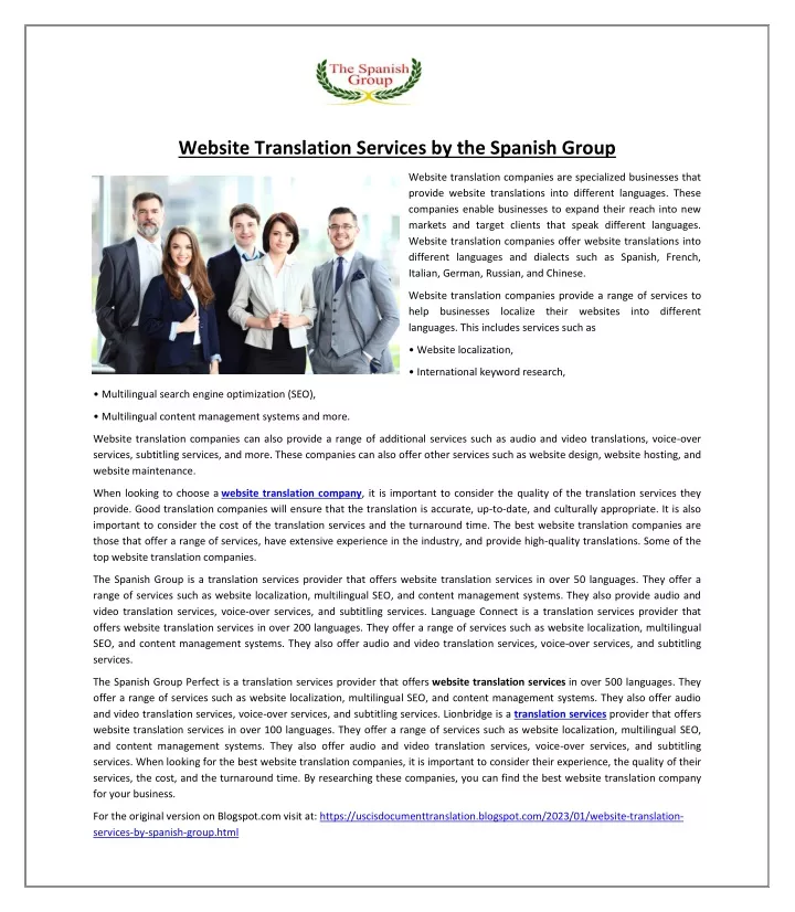 PPT - Website Translation Services by the Spanish Group PowerPoint ...