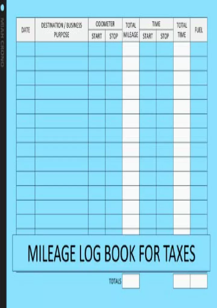 PPT - (READ ONLINE) [PDF] Mileage Log Book for Taxes: Driving Record ...
