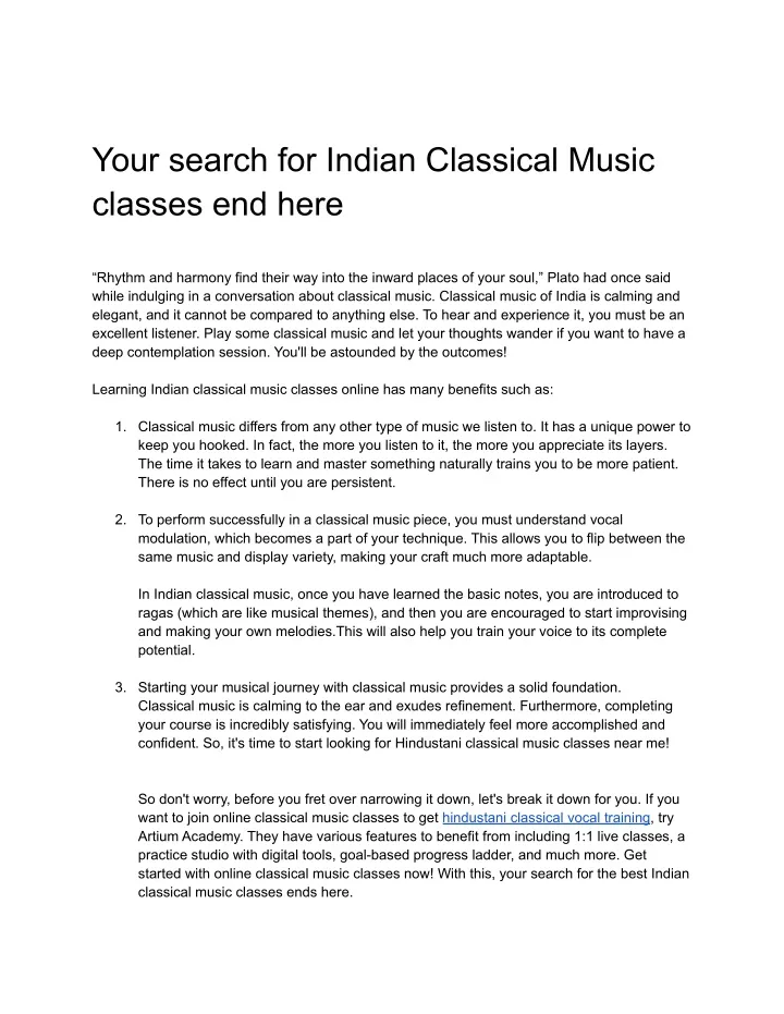 PPT - Your search for Indian Classical Music classes end here ...