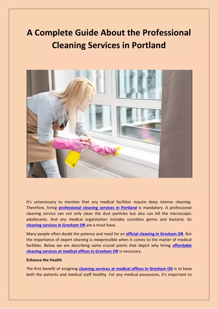 PPT - A Complete Guide About the Professional Cleaning Services in ...