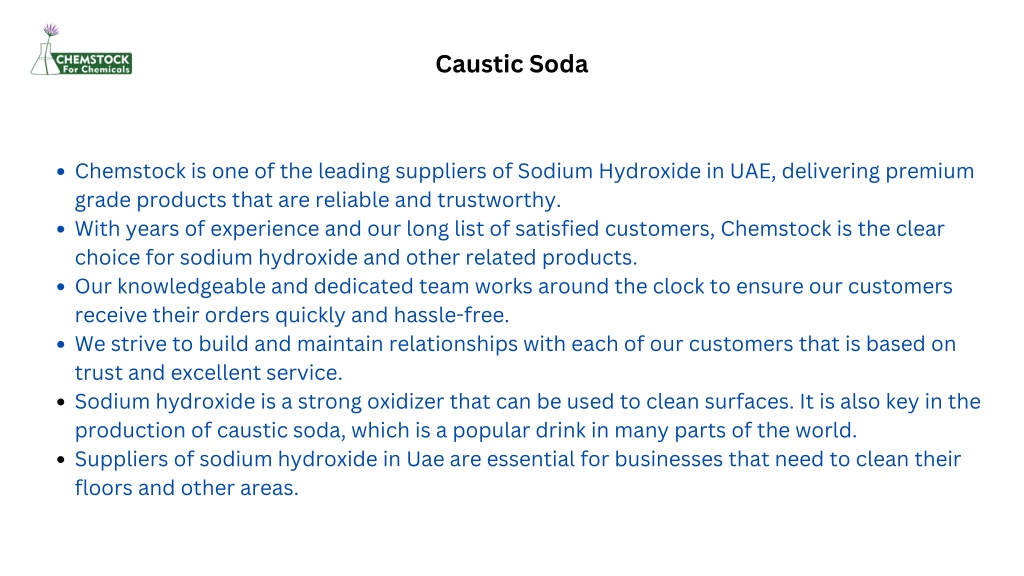 PPT - Caustic Soda | Sodium Hydroxide Supplier in Uae | Caustic Soda ...
