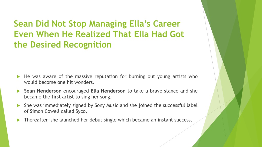 PPT - Sean Henderson Made the Best of His Efforts and Ella Henderson ...