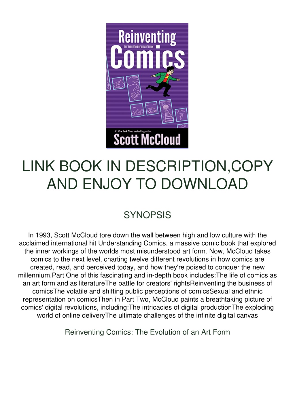 PPT - [PDF] ((DOWNLOAD)) Reinventing Comics: The Evolution of an Art ...