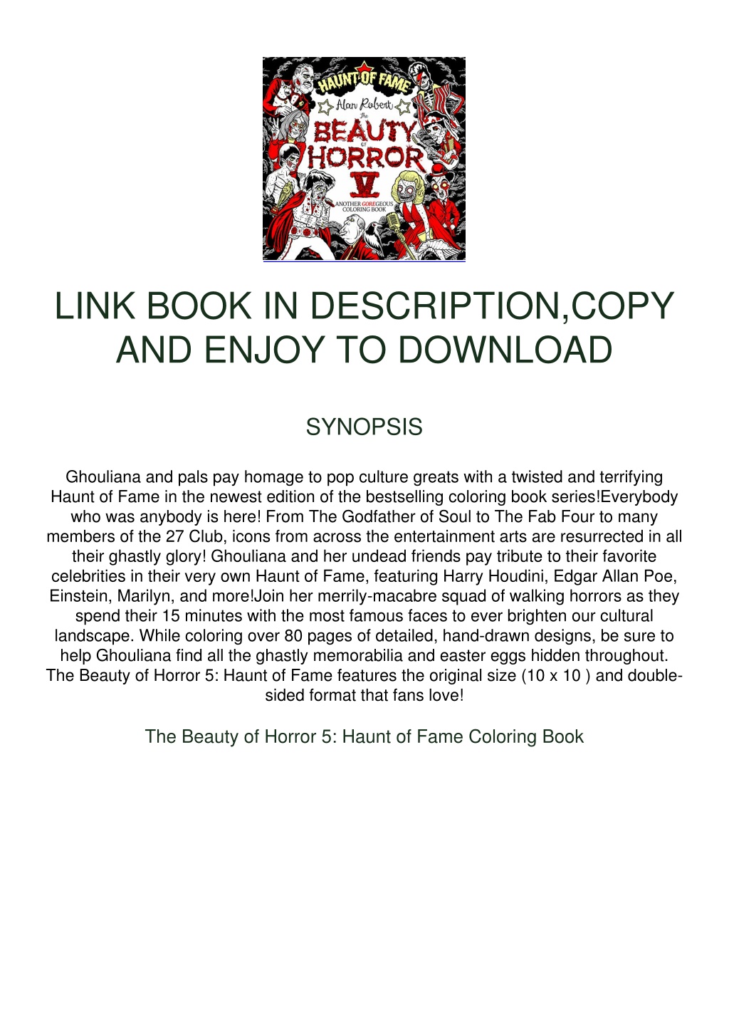 PPT - ((DOWNLOAD)) [PDF] The Beauty of Horror 5: Haunt of Fame Coloring ...