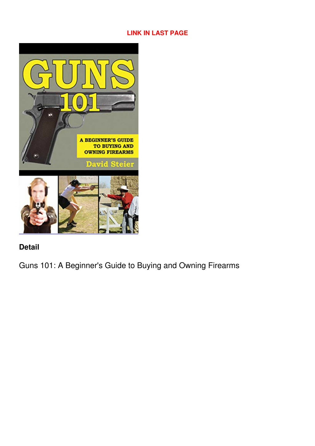 PPT - _PDF_ Guns 101: A Beginner's Guide to Buying and Owning Firearms ...
