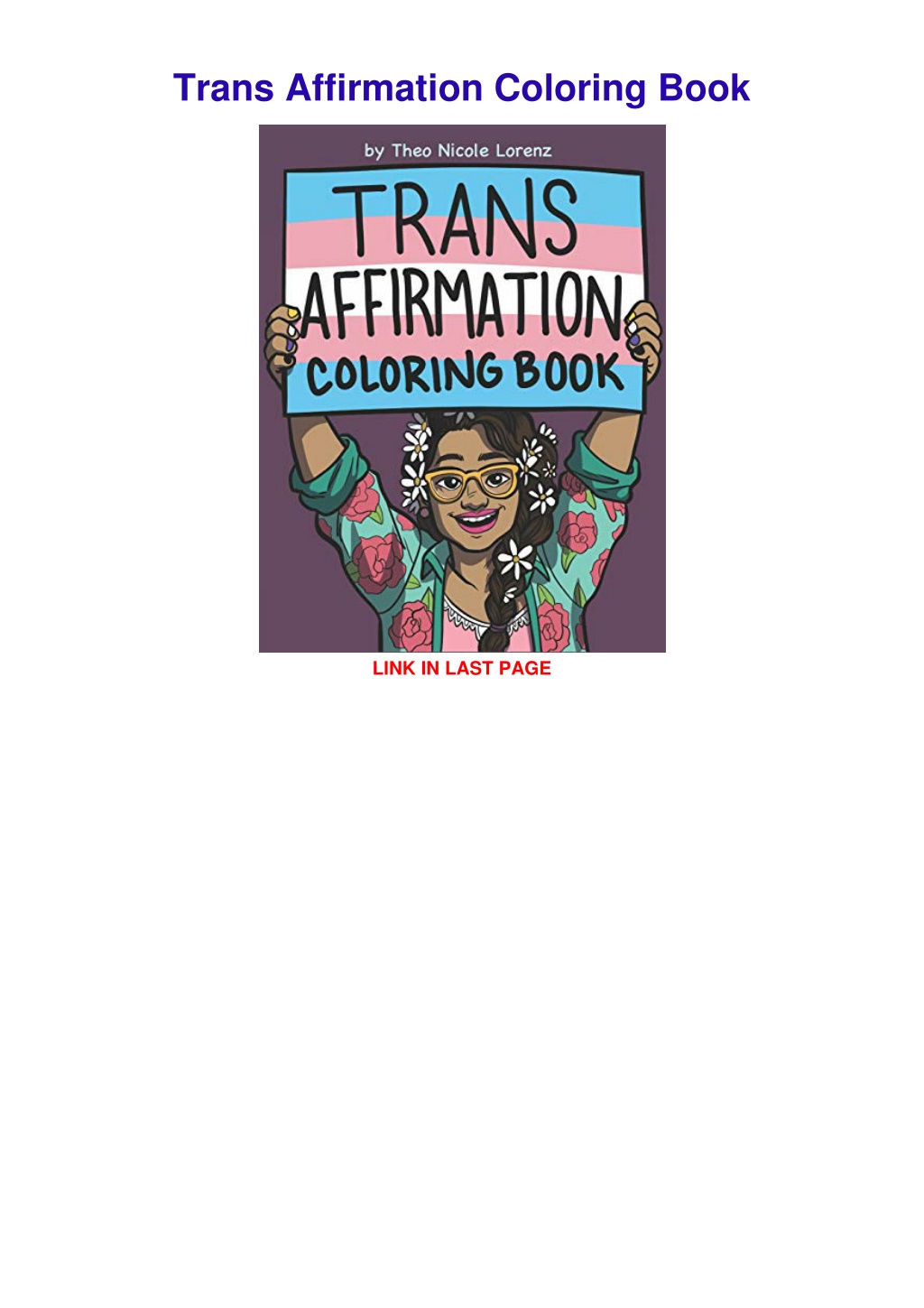 PPT - $PDF$/READ/DOWNLOAD Trans Affirmation Coloring Book PowerPoint ...
