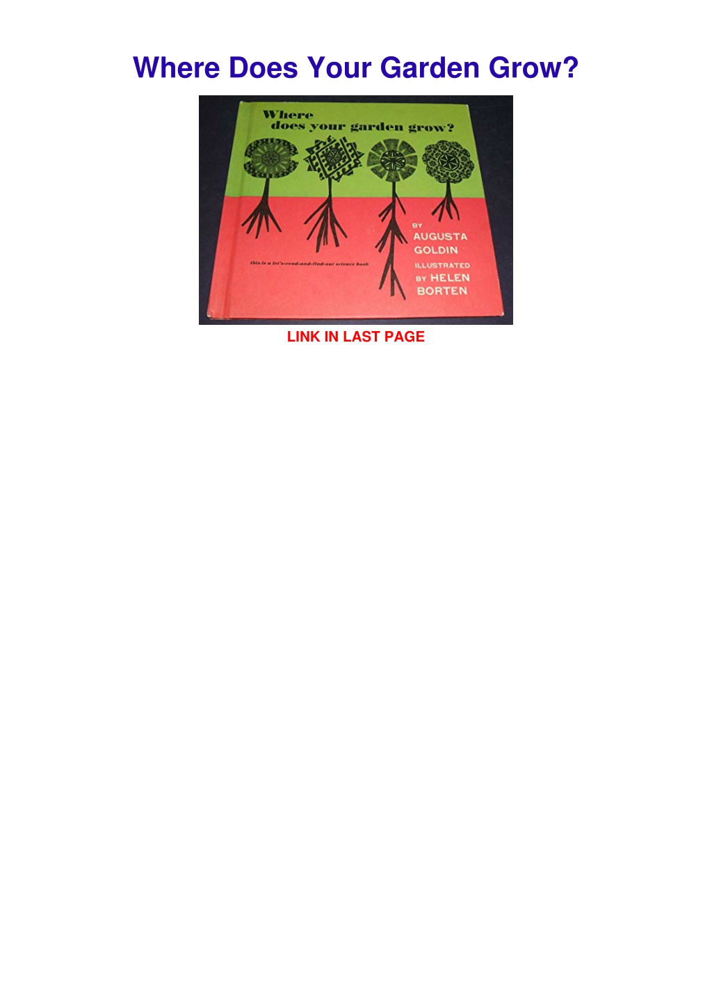 PPT - PDF/BOOK Where Does Your Garden Grow? PowerPoint Presentation ...