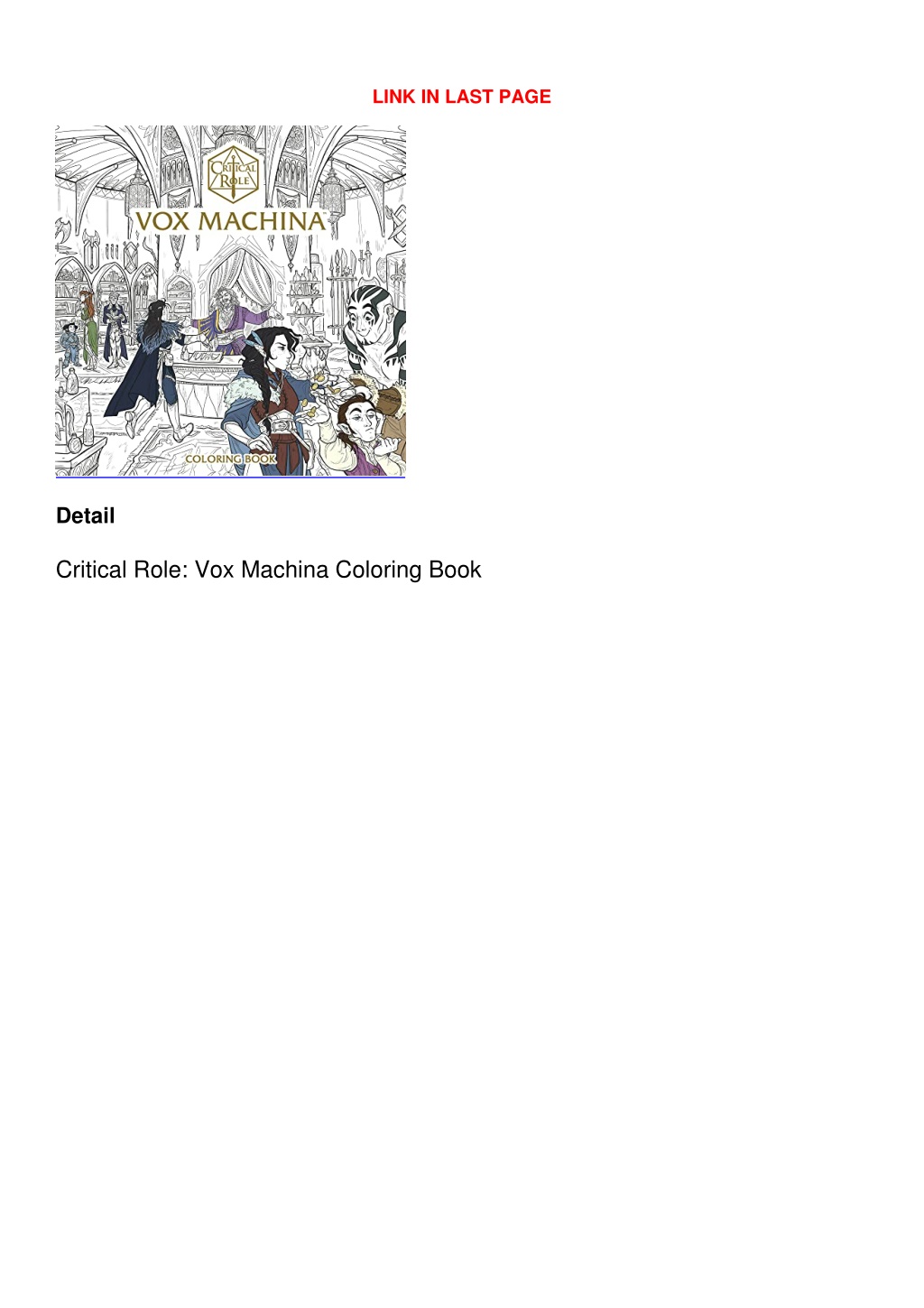 PPT - (PDF/DOWNLOAD) Critical Role: Vox Machina Coloring Book ...