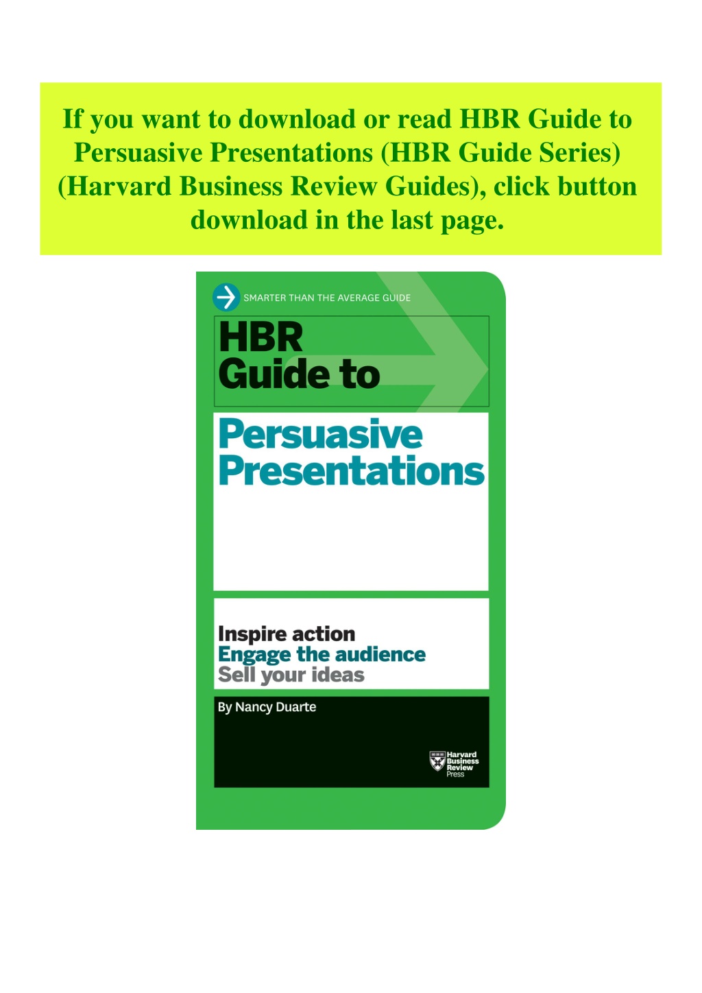 PPT - { PDF } Ebook HBR Guide to Persuasive Presentations (HBR Guide ... PPT - { PDF } Ebook HBR Guide to Persuasive Presentations (HBR Guide ...