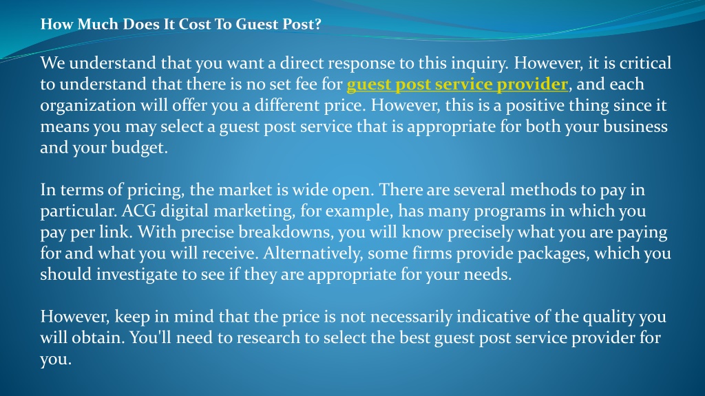 PPT - How Can A Guest Posting Service Help Your Business - ACG Digital ...