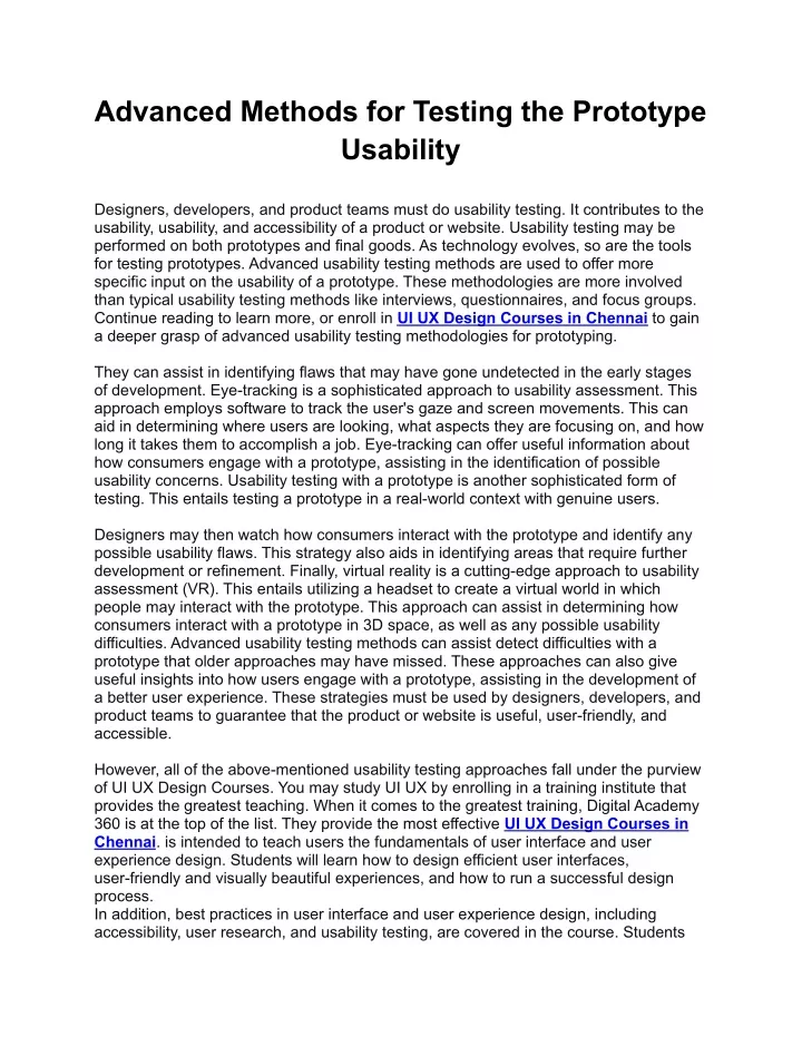 Ppt Advanced Methods For Testing The Prototype Usability Powerpoint 2561