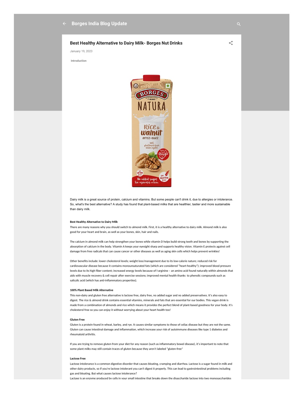 PPT - Best Healthy Alternative to Dairy Milk- Borges Nut Drinks ...