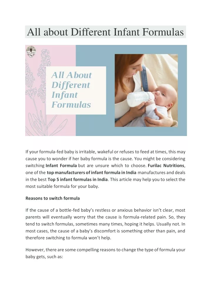 PPT - All about Different Infant Formulas PowerPoint Presentation, free ...