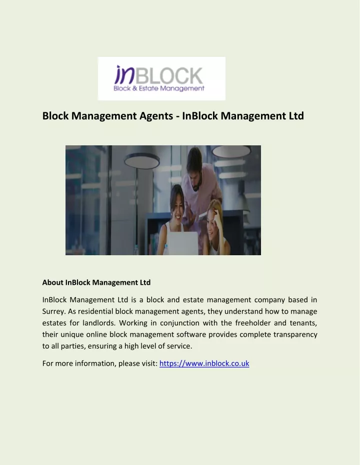 PPT - Block Management Agents - InBlock Management Ltd PowerPoint Presentation - ID:11911150